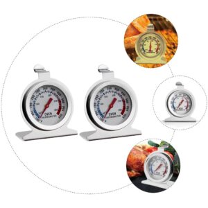 YARDWE 2pcs Oven Thermometer Kitchen Temperature Indicator Cooking Temperature Gauge BBQ Oven Temperature Teller Grill Monitor Dial Oven Temperature Gauge Stainless Steel Metal Pointer