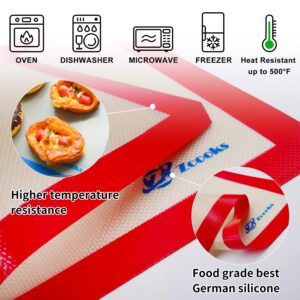 Zcooks Silicone Baking Mat Set 2 Half + 1 Quarter Sheets Non Stick Silicon Cookie Oven Liner Food Safe Baking Mat