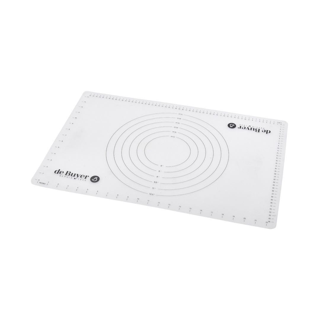 de Buyer Silicone Baking Mat with Marks - 23.6” x 15.75” - Perfect for Bread, Tarts, Croissants & Choux Paste - Nonstick & Easy to Clean