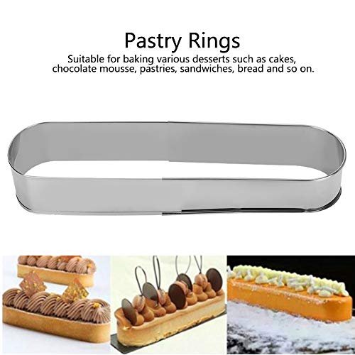 Round Mousse Cake Baking Rings Cutters Bottomless, Stainless Steel Long Oval Cake Mousse Ring Retractable Cake Mold DIY Baking Tools Kitchen Supplies