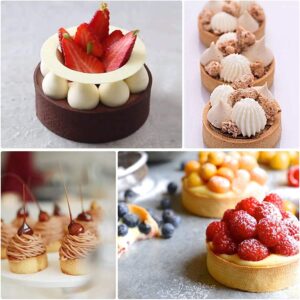 8pcs Tart Ring Mold,Mini Tart Rings for Baking Muffin Mousse Cake Circle Cutter