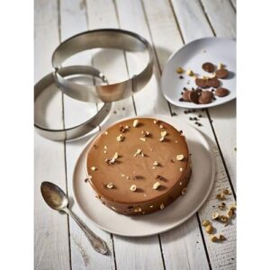 de Buyer Round Expandable Cake Frame - 1.75” Height - Adjusts to Accommodate 7-14” Cakes - Easy to Use & Clean - Made in France