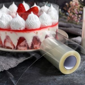 Cake Collar, 2Pack Transparent Mousse Cake Rolls, ACETATE ROLLS,3.15in×3.94in（JYNHOOR） Transparent Mousse Cake Acetate Sheets for Chocolate Mousse Baking,Cake Decorating