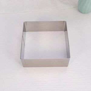 Useful Square Mousse Mold Stainless Steel Cake Ring Mousse Cutter Cake Mold Dessert Ring Pastry Mould Baking Tool (The diagonal size is 7 Inch)