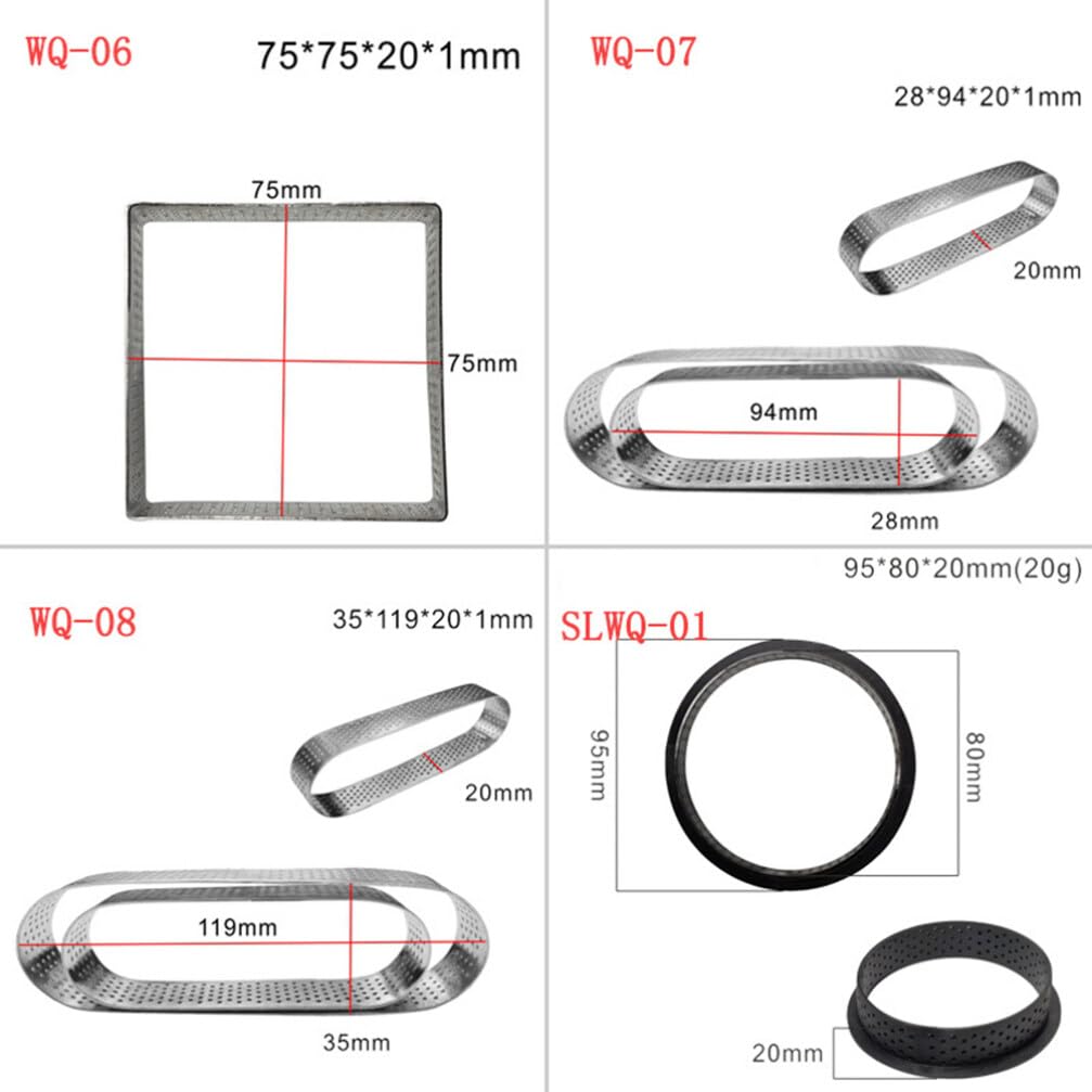 Cabilock Pancake Ring Gummy Rings Baking Rings Baking Rings Mousse Rings Stainless Steel Mini Cookie Cutters Oval Pie Cake Mould Bakery Tools 9.4cm Muffin Rings Cake Rings Oval Ring