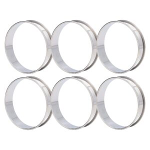 Crumpet Rings,6 PCS Double Rolled Tart Ring Easy Demoulding DIY Stainless Steel English Muffin Rings for Home Food Making Tool(10cm)