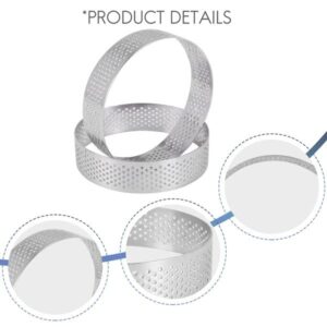 Bzocio 12 Pack Stainless Steel Tart Rings 3 in,Perforated Fruit Pie Quiches Cake Mousse Ring,Cake Ring Mold,Round Cake Baking Tools,Kitchen Baking Mould,Cake Rings for Baking 8cm.