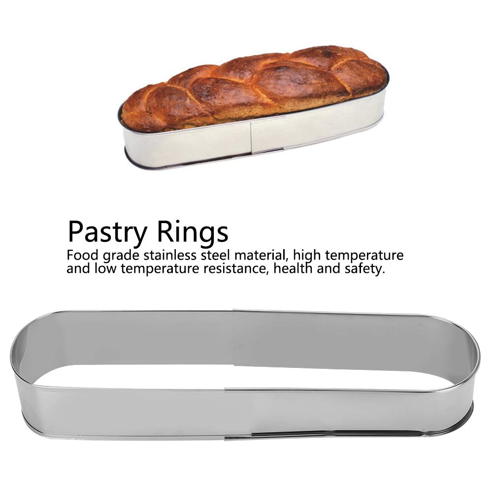 Yosoo Cake Ring, Stainless Steel Long Oval Cake Mousse Ring Retractable Cake Ring DIY Baking Tools Kitchen Supplies