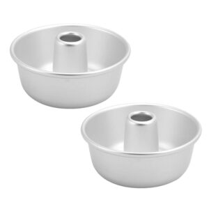 yardwe savarin donut cake mold: 2pcs aluminum baking ring mold pan mousse chocolate brownies dessert doughnuts pastry tools baked pan (silver)