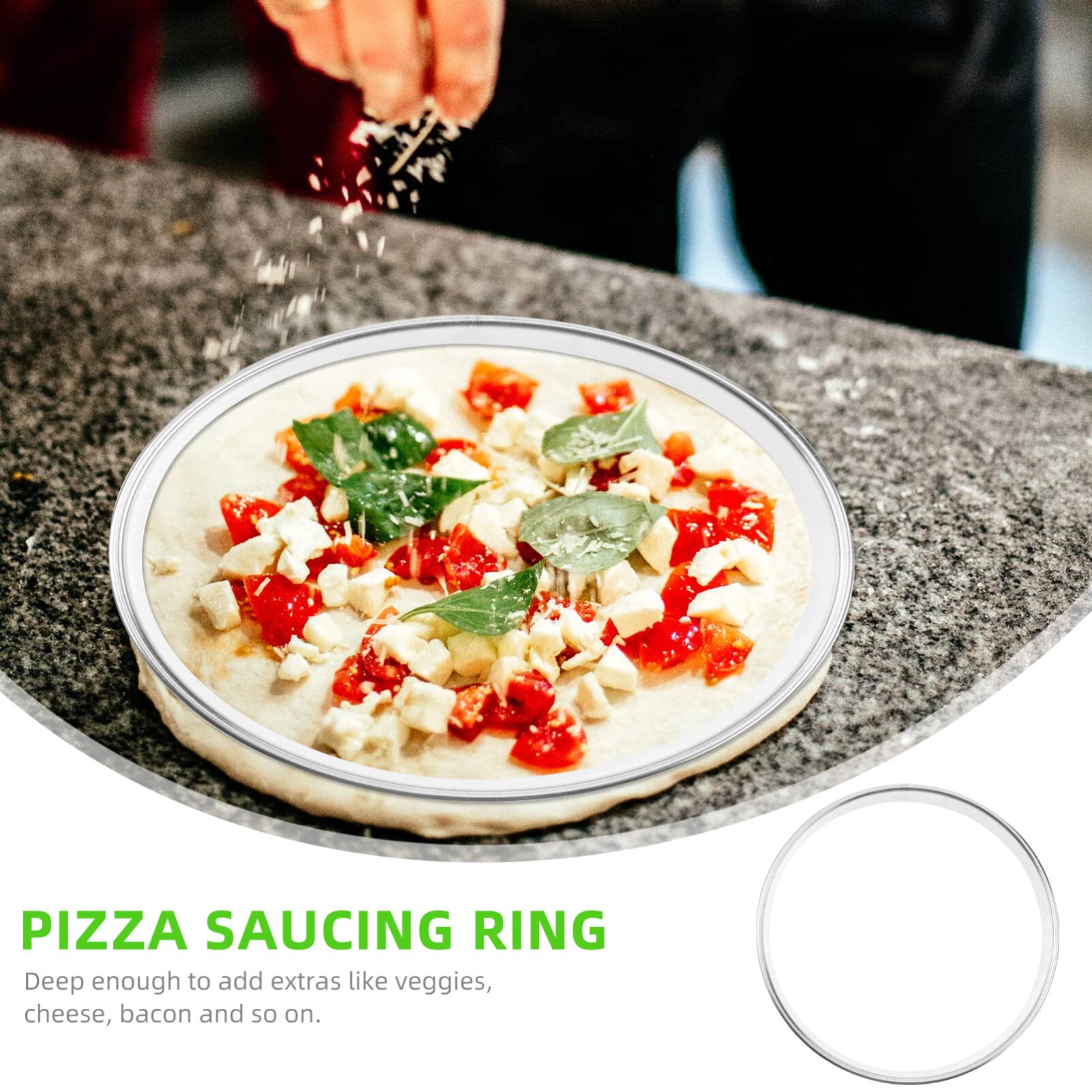 Tart Baking Ring Kitchen Bakeware Ring Pizza Ring Cake Ring Round Cake Mousse Ring Pizza Saucing Ring Cake Mousse Ring Stainless Steel 7 inch Pizza Baking Ring Pizza Pan Ring Pastry Ring