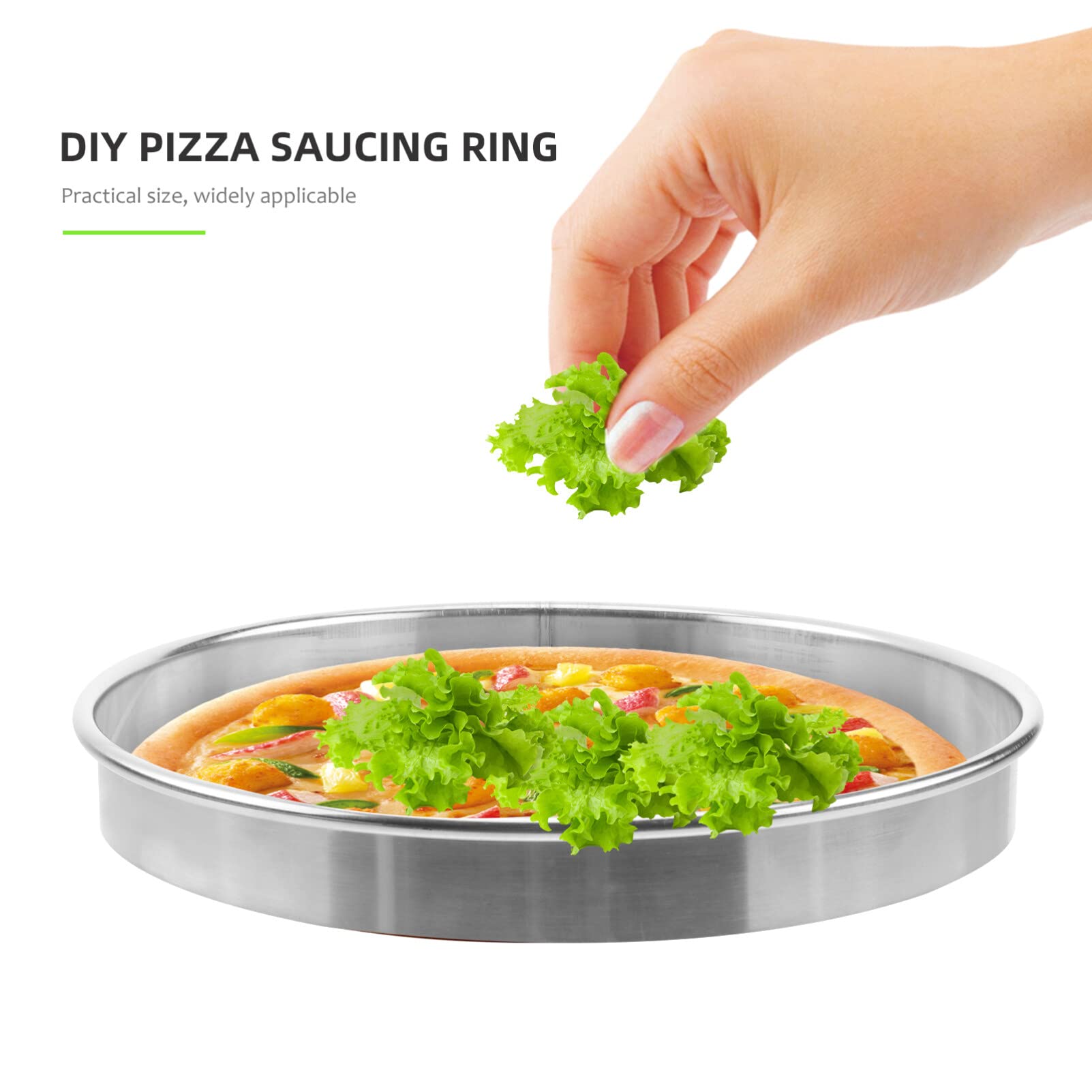 Tart Baking Ring Kitchen Bakeware Ring Pizza Ring Cake Ring Round Cake Mousse Ring Pizza Saucing Ring Cake Mousse Ring Stainless Steel 7 inch Pizza Baking Ring Pizza Pan Ring Pastry Ring