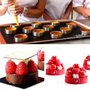 Somubi Stainless Steel Tart Ring, Set of 5 Heat-Resistant Perforated Cake Mousse Ring, Round Porous Tart Ring Bottom Tower Pie Cake Mould (S: 5cm/2inches in diameter)