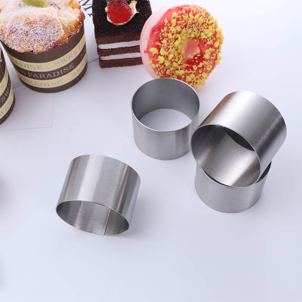 Cabilock Mini Food 8 Pcs Round Mousse Circle Metal Round Ring Mold Funnel Cake Mix Biscuit s Round Cookies DIY Mousse Cake Mold Stainless Steel Cheese Mini Cheese Crackers