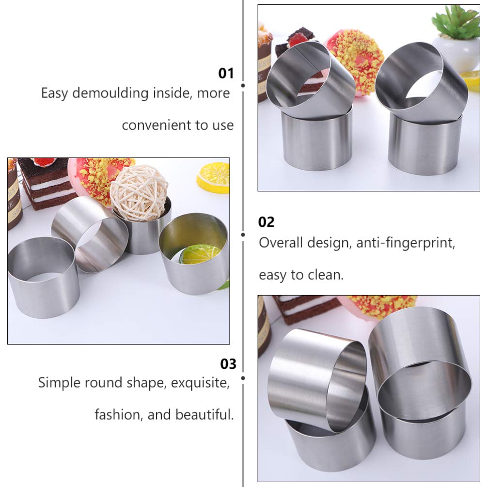 Cabilock Mini Food 8 Pcs Round Mousse Circle Metal Round Ring Mold Funnel Cake Mix Biscuit s Round Cookies DIY Mousse Cake Mold Stainless Steel Cheese Mini Cheese Crackers