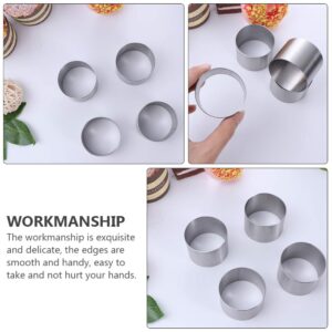 Cabilock Mini Food 8 Pcs Round Mousse Circle Metal Round Ring Mold Funnel Cake Mix Biscuit s Round Cookies DIY Mousse Cake Mold Stainless Steel Cheese Mini Cheese Crackers