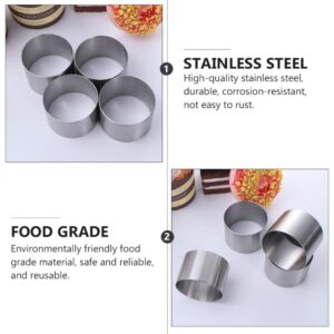 Cabilock Mini Food 8 Pcs Round Mousse Circle Metal Round Ring Mold Funnel Cake Mix Biscuit s Round Cookies DIY Mousse Cake Mold Stainless Steel Cheese Mini Cheese Crackers