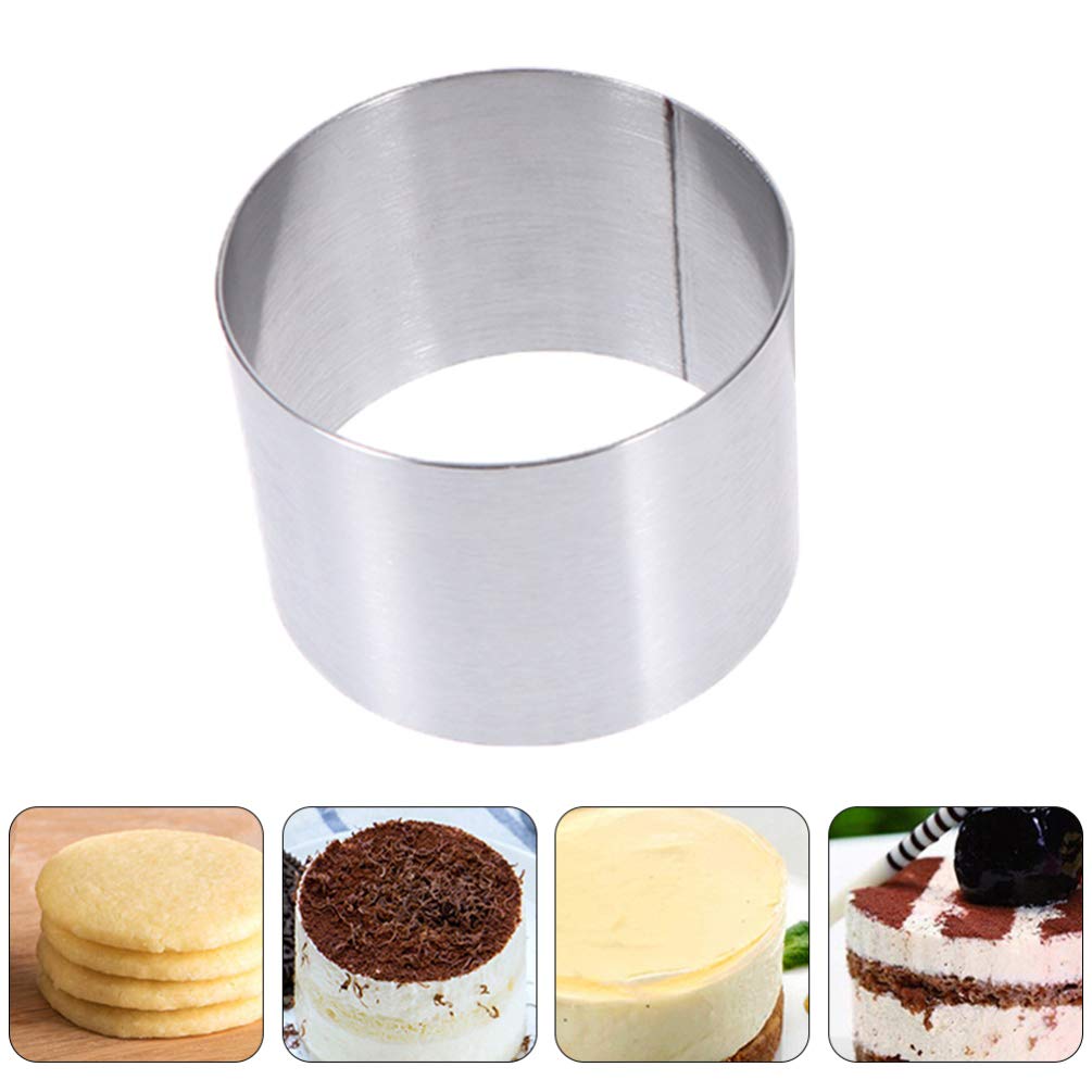 Cabilock Mini Food 8 Pcs Round Mousse Circle Metal Round Ring Mold Funnel Cake Mix Biscuit s Round Cookies DIY Mousse Cake Mold Stainless Steel Cheese Mini Cheese Crackers