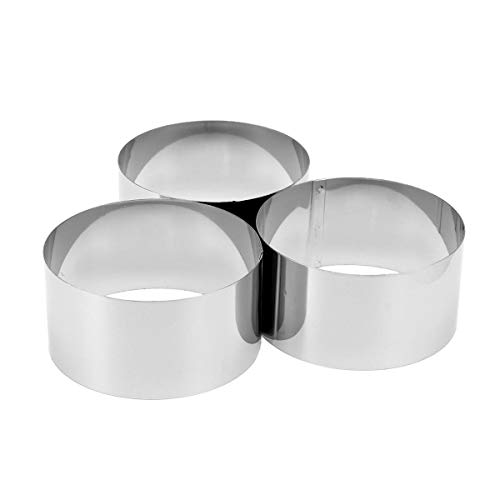 SGerste Stainless Steel DIY Cake Mould Food Cooking Pusher & Round Rings Baking Tools 4Pcs