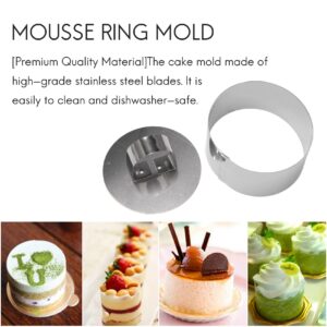 Synpinya Set of 12 Rings, Mousse Molds and Pastry Baking Ring,Food Ring Mould Dessert Rings Set for Pastry Baking