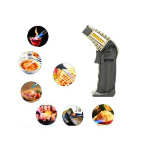 Special Blue Full Metal Butane Torch (Black) - Refillable Flame Lighter- Culinary Torch - Welding Torch - Adjustable Dual Flame for Desserts, Creme Brulee, BBQ and Baking