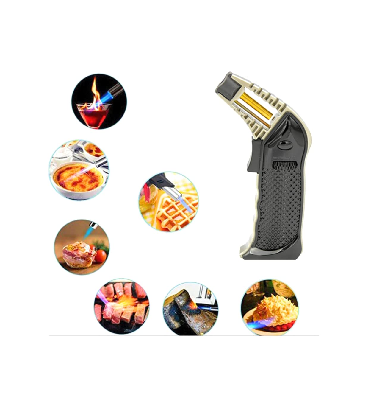 Special Blue Full Metal Butane Torch (Black) - Refillable Flame Lighter- Culinary Torch - Welding Torch - Adjustable Dual Flame for Desserts, Creme Brulee, BBQ and Baking