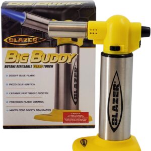 Blazer Big Buddy Torch - Stainless Steel with Yellow (2020)