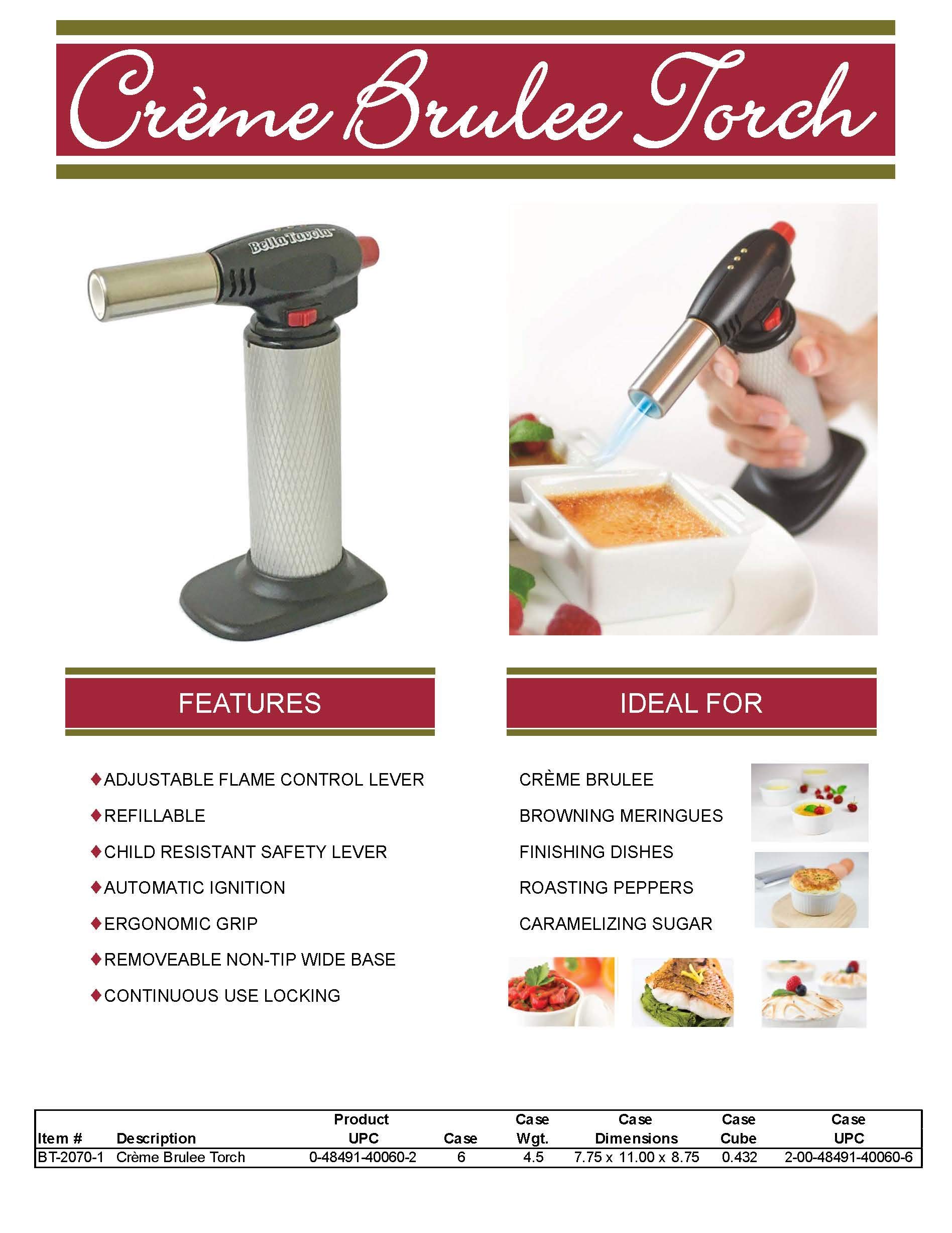 Bella Tavola BT-2070 Creme Brulee Torch