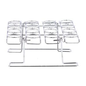 Cupcake Cones Baking Rack, 16-Hole Stainless Steel Ice Cream Cone Stand Holder Foldable Cake Decorating Pastry Tray Waffle Holder for Wedding Birthday