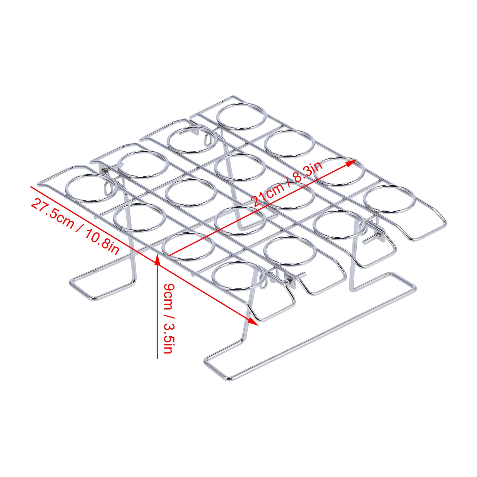 Cupcake Cones Baking Rack, 16-Hole Stainless Steel Ice Cream Cone Stand Holder Foldable Cake Decorating Pastry Tray Waffle Holder for Wedding Birthday