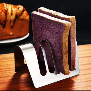 Jueyhapy Toast Holder 4 Slots Loaf Stand Stainless Steel Tool Cooling Grid