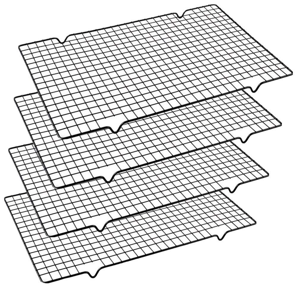 Mokpi Cooling Baking Rack Wire Racks, Size 16.14’’x10’’, Thick Heavy Duty Commercial Quality Grid Rack (Set of 4)