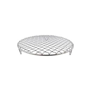 Chris-Wang 1Pack Multi-Purpose Round Stainless Steel Cross Wire Steaming Cooling Barbecue Rack/Carbon Baking Net/Grill/Pan Grate with Legs(6.5Inch Dia)