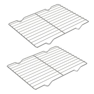 adorila 2 pack cooling rack for baking, 8.7" x 6.3" stainless steel grill rack, baking rack for baking cooking roasting oven use