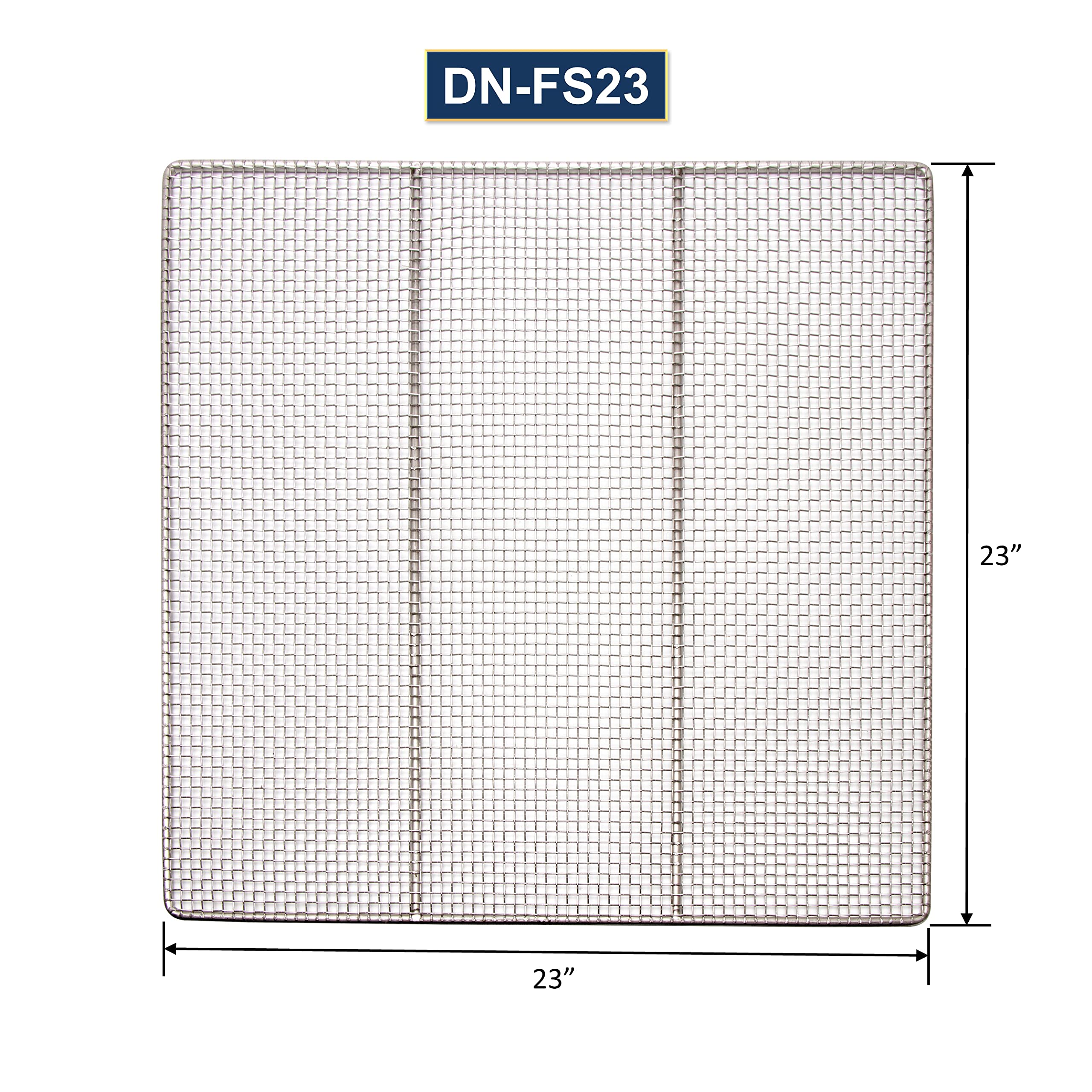 10 pcs 23" x 23" DN-FS23 Heavy Duty 19 Gauge 4-mesh Stainless Steel Woven Mesh Donut Frying Screen, 1/4"D Outer Frame and Support Rods