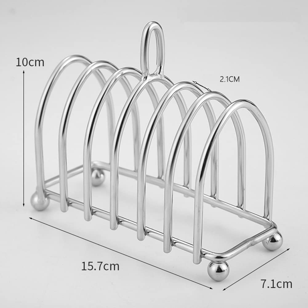 Lodokdre Toast Bread Rack Holder 6 Stainless Steel Toast Rack with Ball Feet and Loop Carry Handle