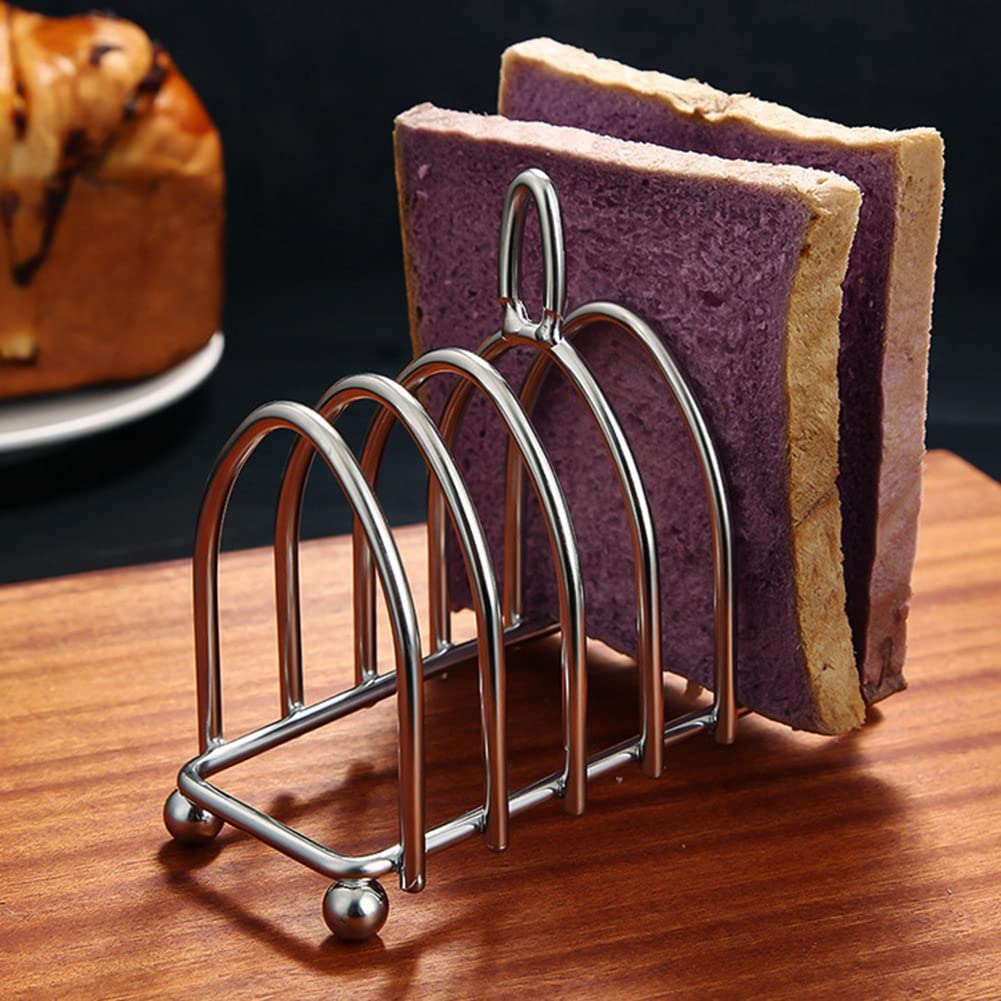 Lodokdre Toast Bread Rack Holder 6 Stainless Steel Toast Rack with Ball Feet and Loop Carry Handle