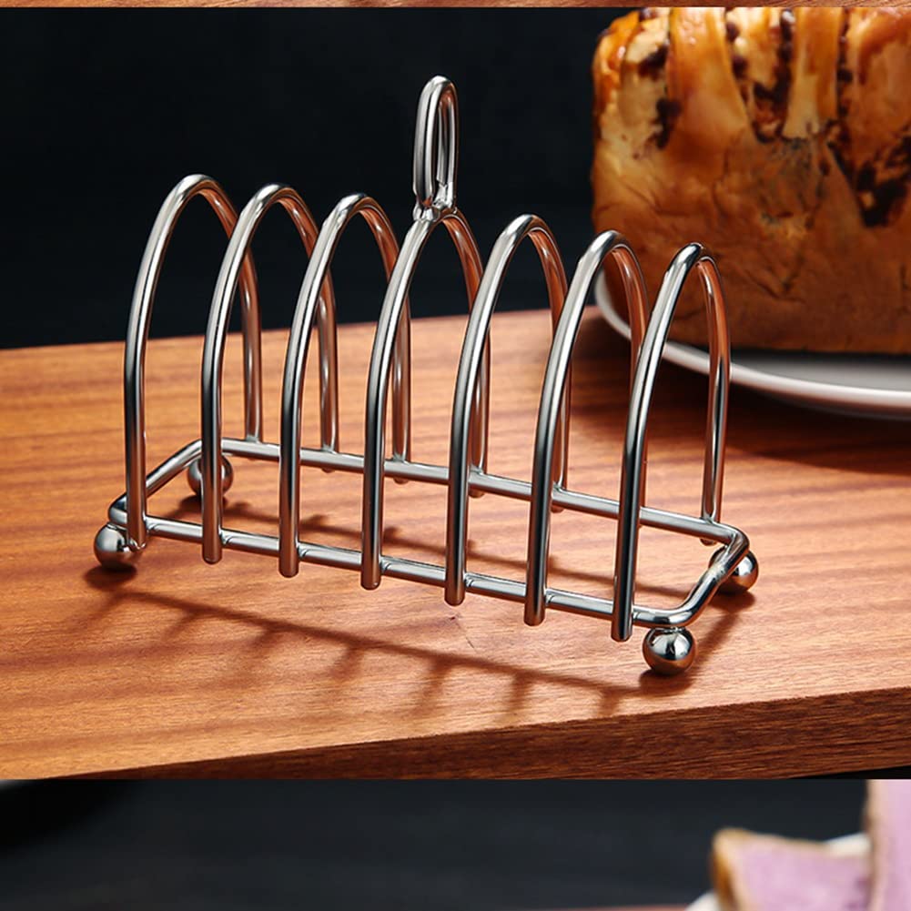 Lodokdre Toast Bread Rack Holder 6 Stainless Steel Toast Rack with Ball Feet and Loop Carry Handle