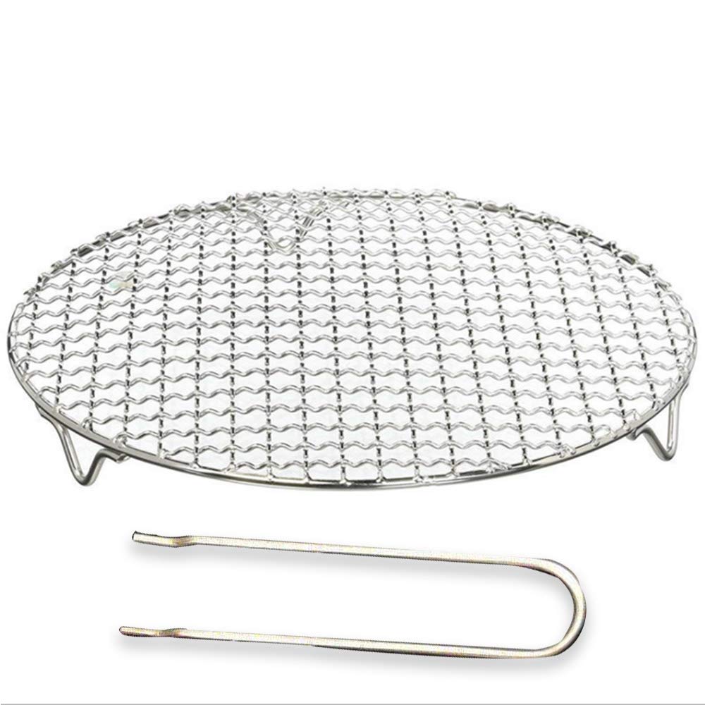 OUKEYI Round Barbecue Wire Rack Dia 8.5" Multi-Purpose Grill Cooling Rack BBQ Accessories Grill Net for Instant Pot/Pressure Cooker