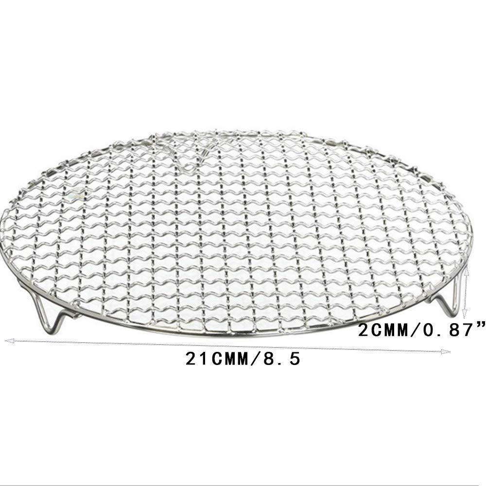 OUKEYI Round Barbecue Wire Rack Dia 8.5" Multi-Purpose Grill Cooling Rack BBQ Accessories Grill Net for Instant Pot/Pressure Cooker