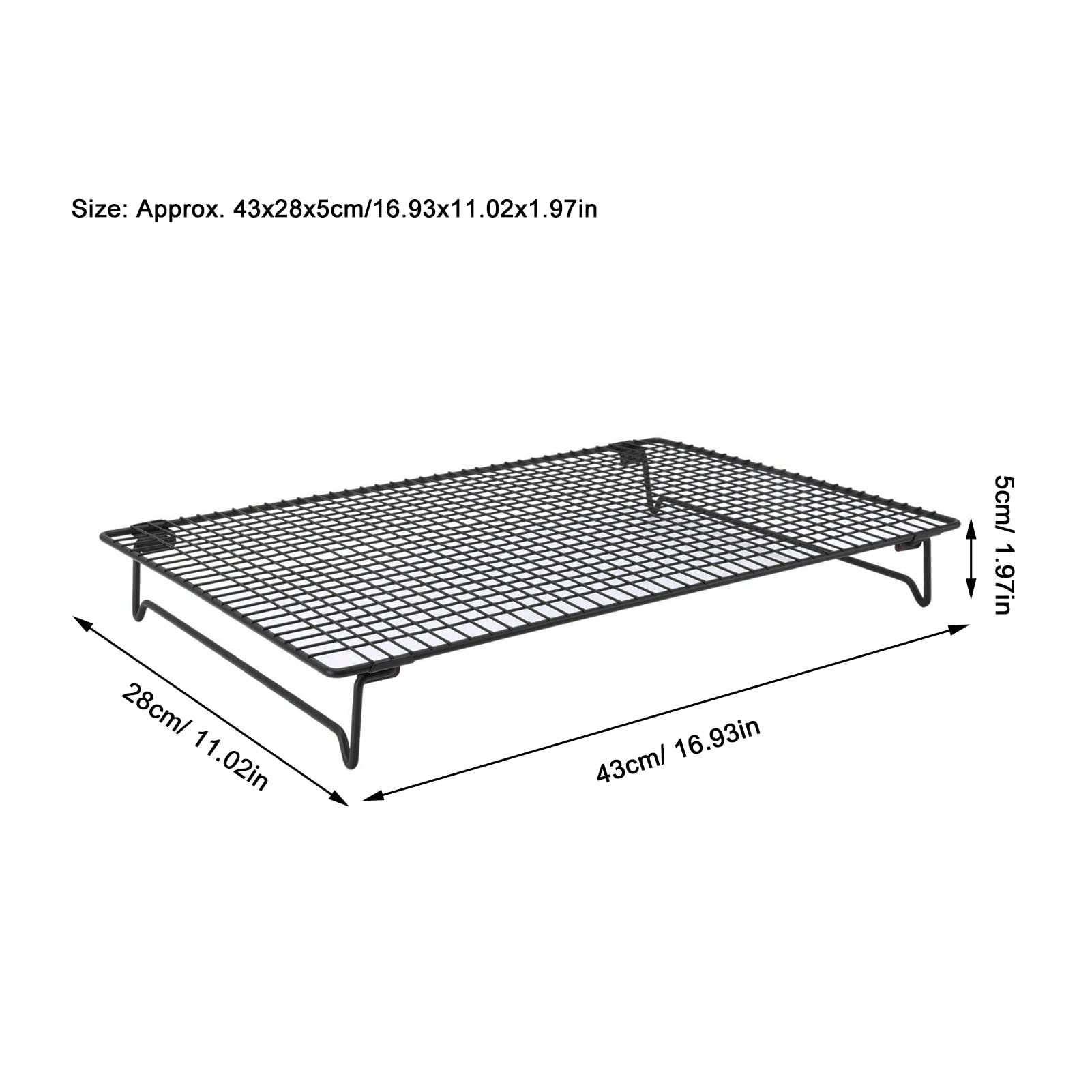 Cooling Rack, 16.9x11in Cooling Rack with Collapsible Folding Legs Cooling Racks for Cooking and Baking Cooling Net Oven Accessories(black)