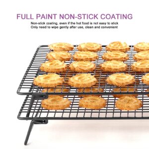 Cooling Rack, 16.9x11in Cooling Rack with Collapsible Folding Legs Cooling Racks for Cooking and Baking Cooling Net Oven Accessories(black)