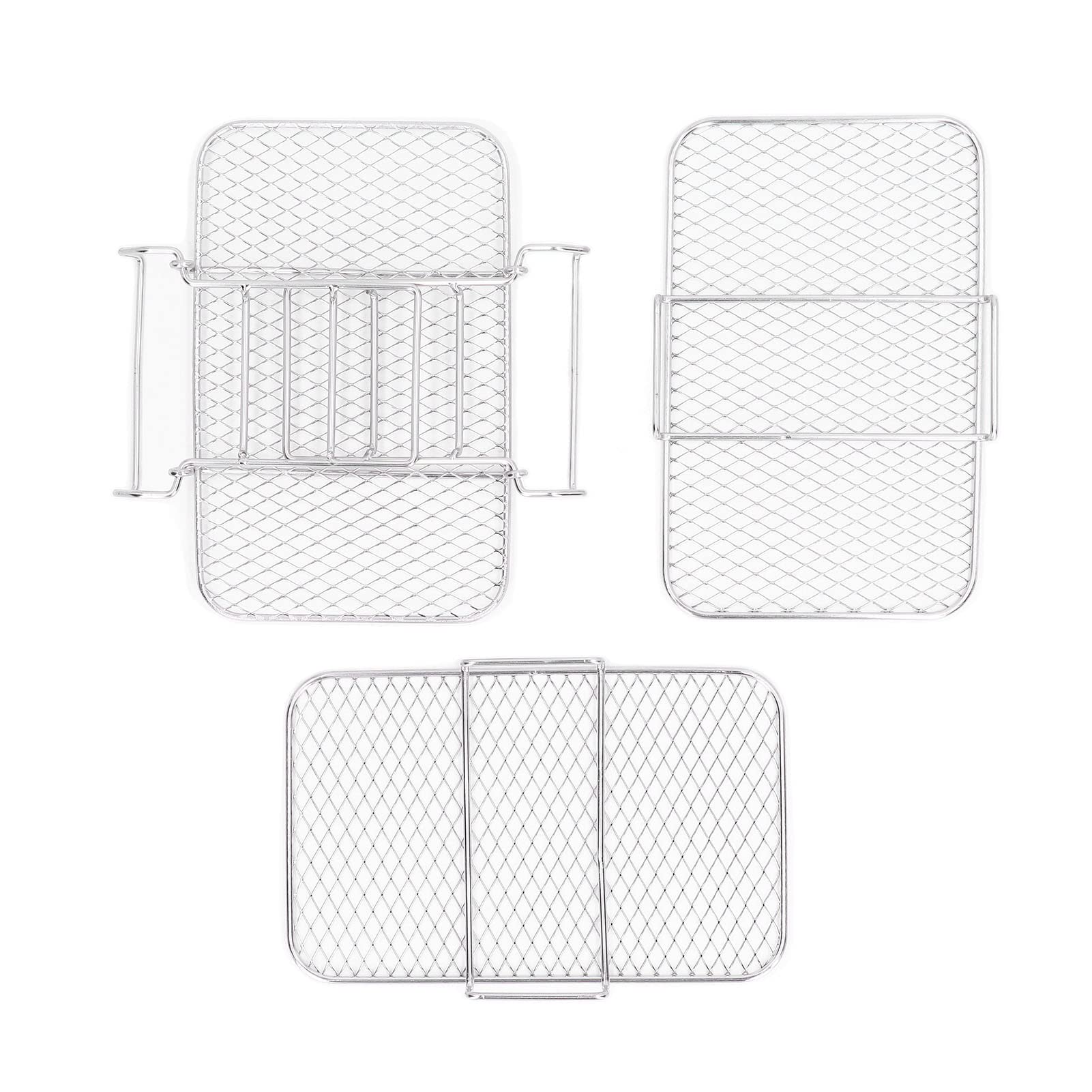 3PCS 19x12cm Stackable Baking Rack, Fryer Baking Rack Stainless Steel Grill Rack Stackable Cooling Rack Tray for 8QT Pot