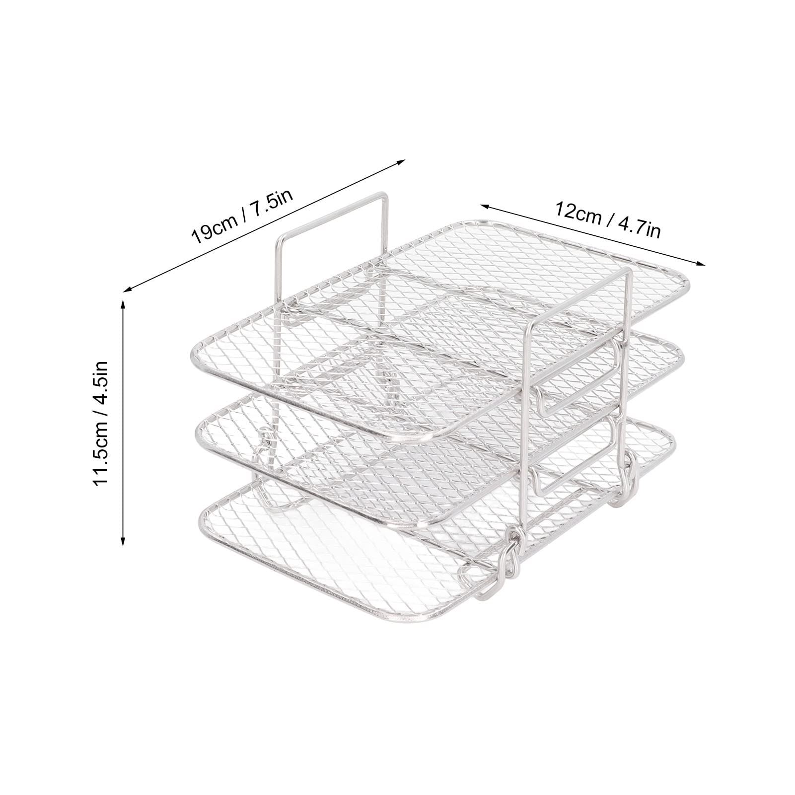 3PCS 19x12cm Stackable Baking Rack, Fryer Baking Rack Stainless Steel Grill Rack Stackable Cooling Rack Tray for 8QT Pot