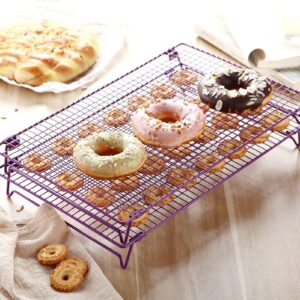 Baking Rack, Cooling Rack Iron Mesh Design Lightweight, Dishwasher Safe Easy To Clean Cookie Cooling Racks For Roasting Meats Fruits Vegetables 16.93x11.02x1.97in