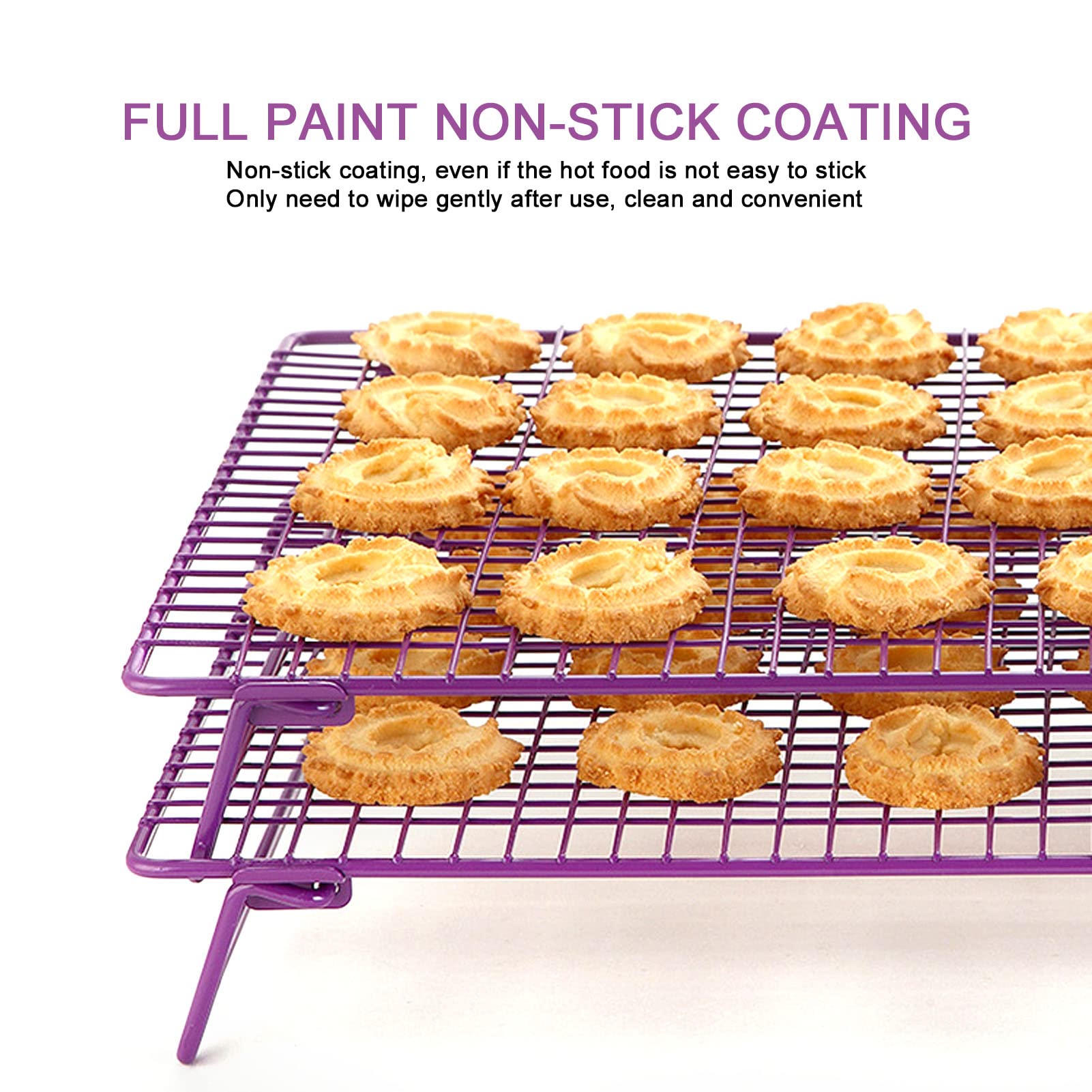 Baking Rack, Cooling Rack Iron Mesh Design Lightweight, Dishwasher Safe Easy To Clean Cookie Cooling Racks For Roasting Meats Fruits Vegetables 16.93x11.02x1.97in