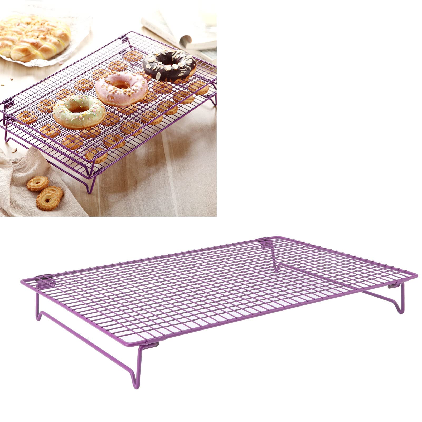 Baking Rack, Cooling Rack Iron Mesh Design Lightweight, Dishwasher Safe Easy To Clean Cookie Cooling Racks For Roasting Meats Fruits Vegetables 16.93x11.02x1.97in