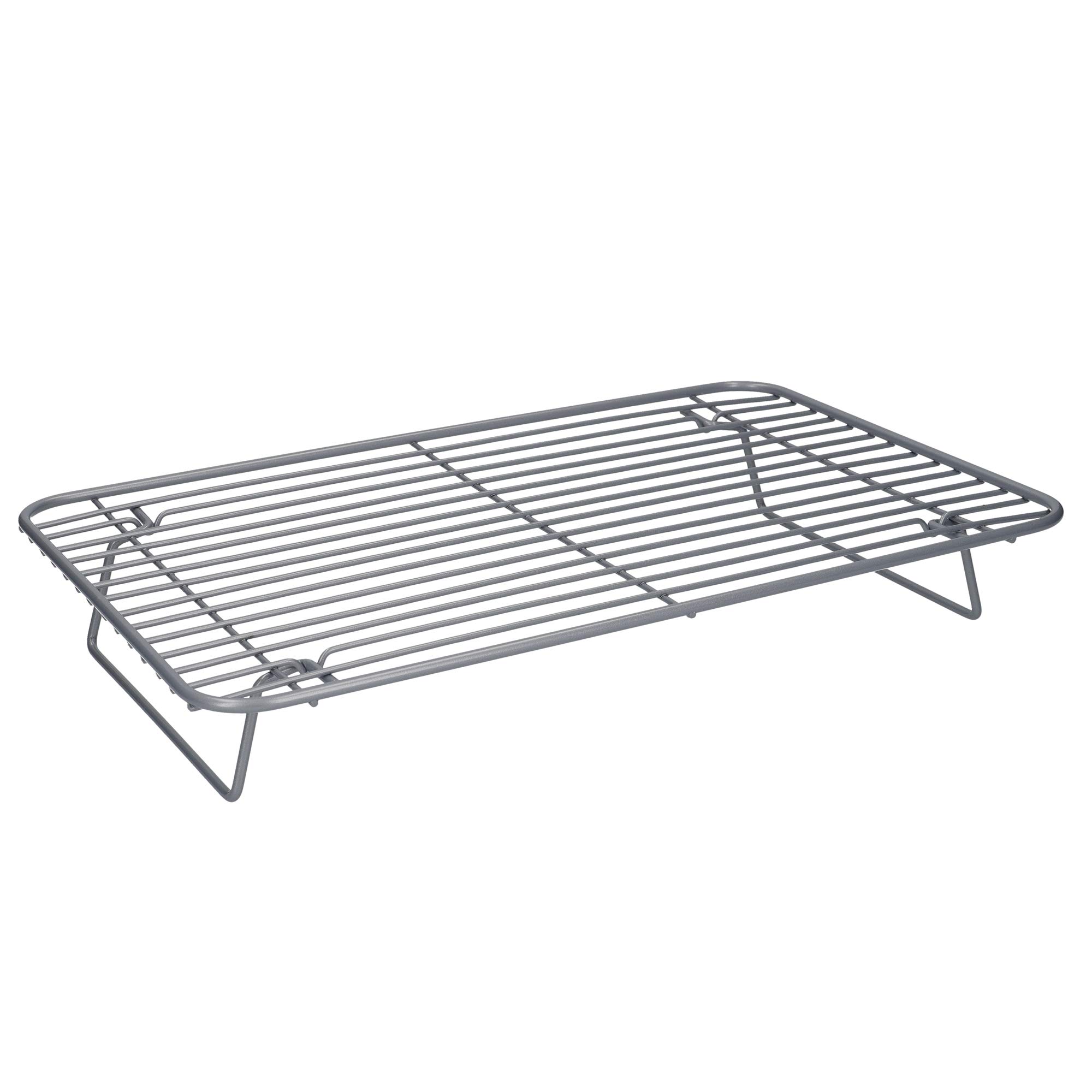 MasterClass Smart Ceramic Roasting / Cooling Rack with Non Stick Coating and Folding Legs, Carbon Steel Wire, Grey, 35.5 x 23cm