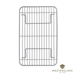 MasterClass Smart Ceramic Roasting / Cooling Rack with Non Stick Coating and Folding Legs, Carbon Steel Wire, Grey, 35.5 x 23cm