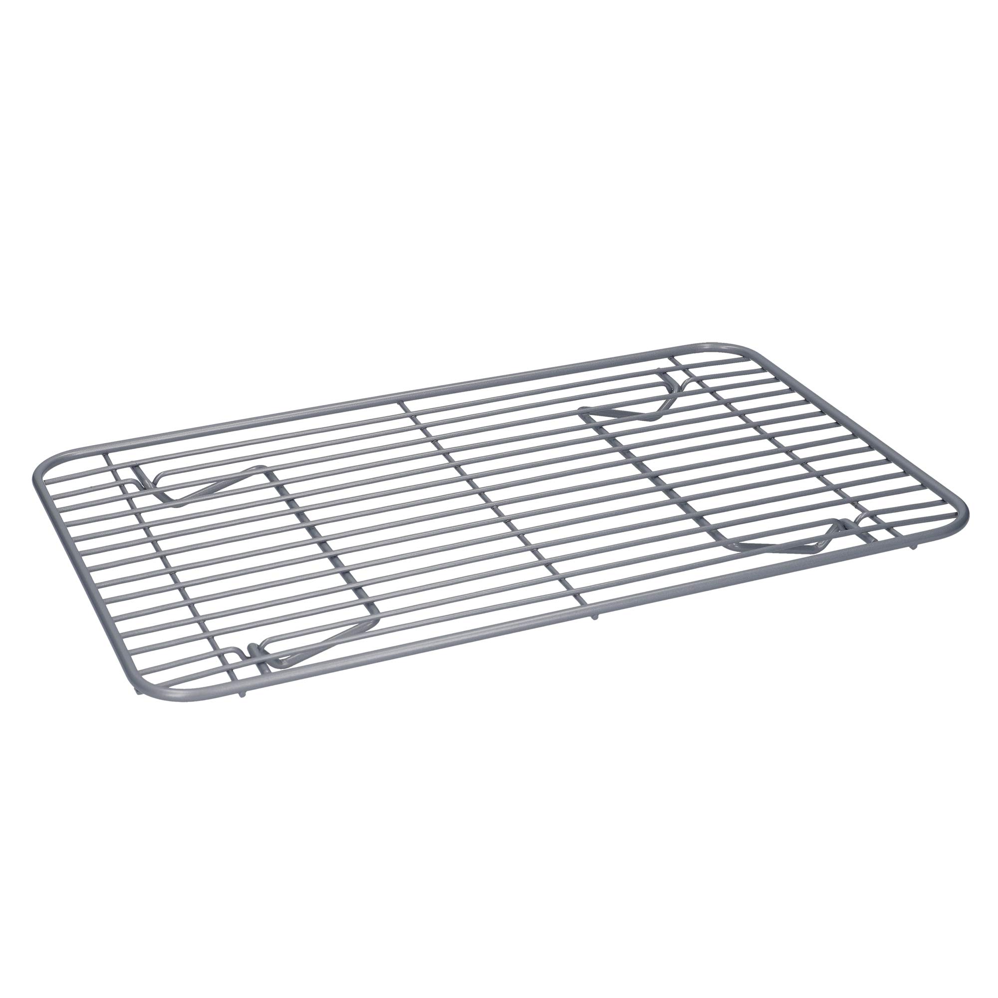 MasterClass Smart Ceramic Roasting / Cooling Rack with Non Stick Coating and Folding Legs, Carbon Steel Wire, Grey, 35.5 x 23cm