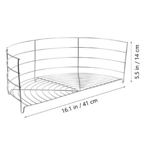 BESTonZON Oil Drain Frying Rack Half Round Cooling Rack Stainless Steel Tempura Draining Rack Wok Fry Pan Pot for Fry Pan Drainer Rack 40CM Outdoor Cookware